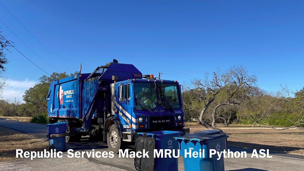 Republic Services Mack MRU Heil Python ASL - YouTube