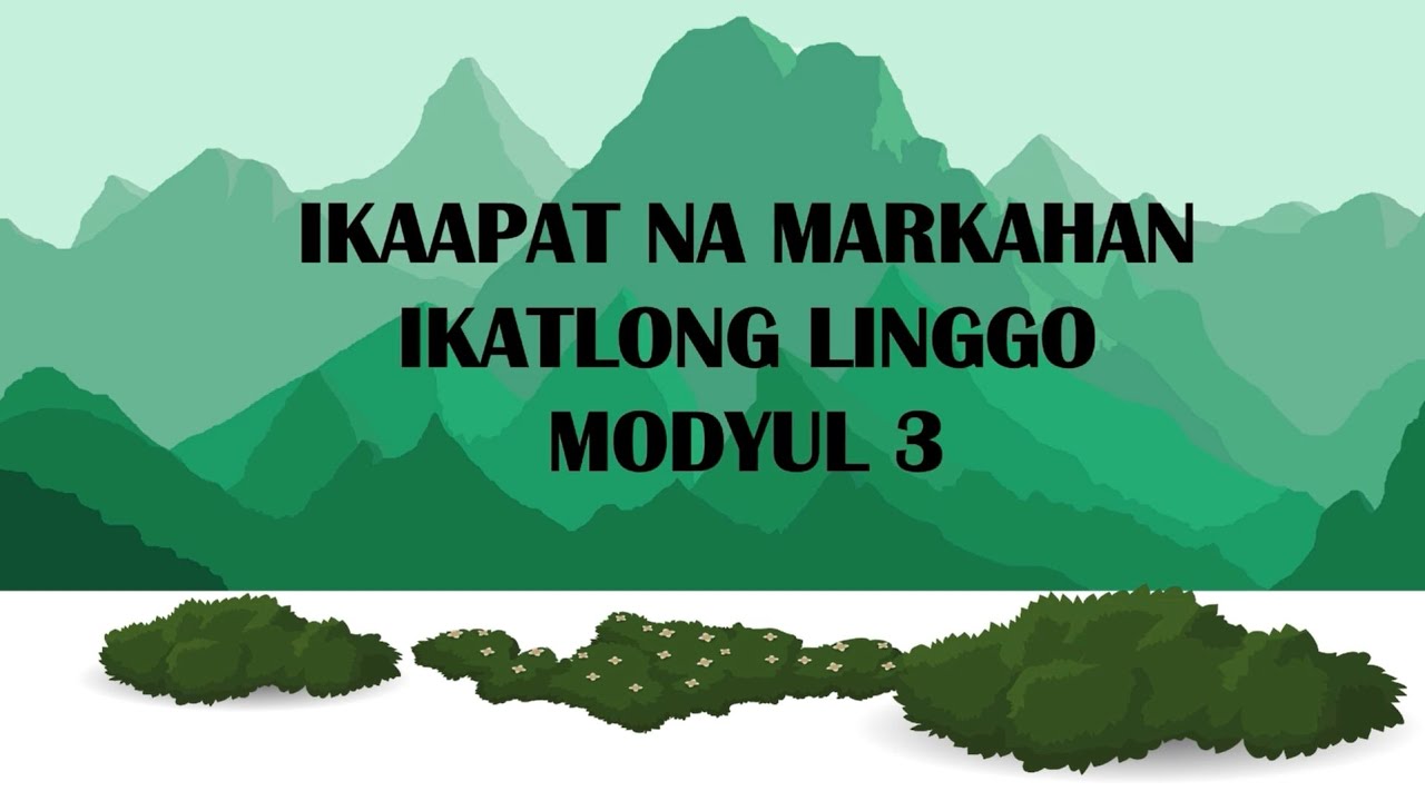 FILIPINO - 8 Quarter 4: Module 3 - YouTube