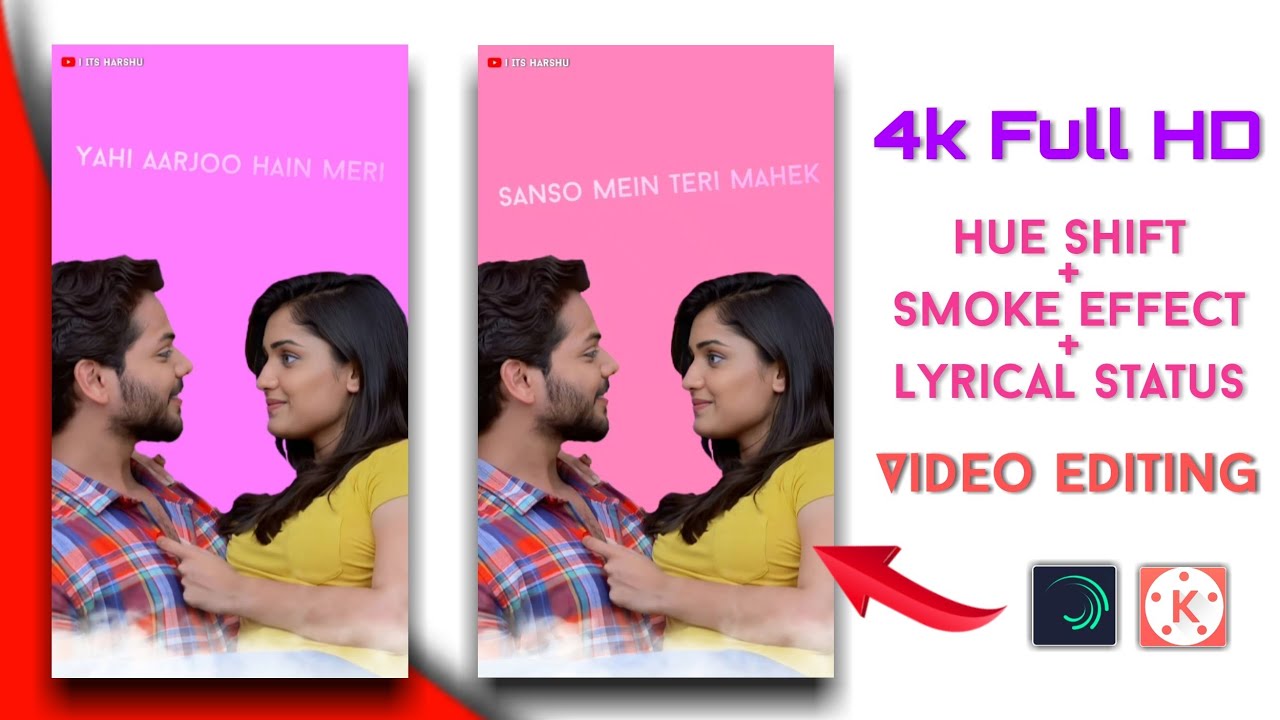 🔥Trending Lyrical + Smoke Effect + Hue Shift Status Video Editing In Alight Motion | KineMaster ...