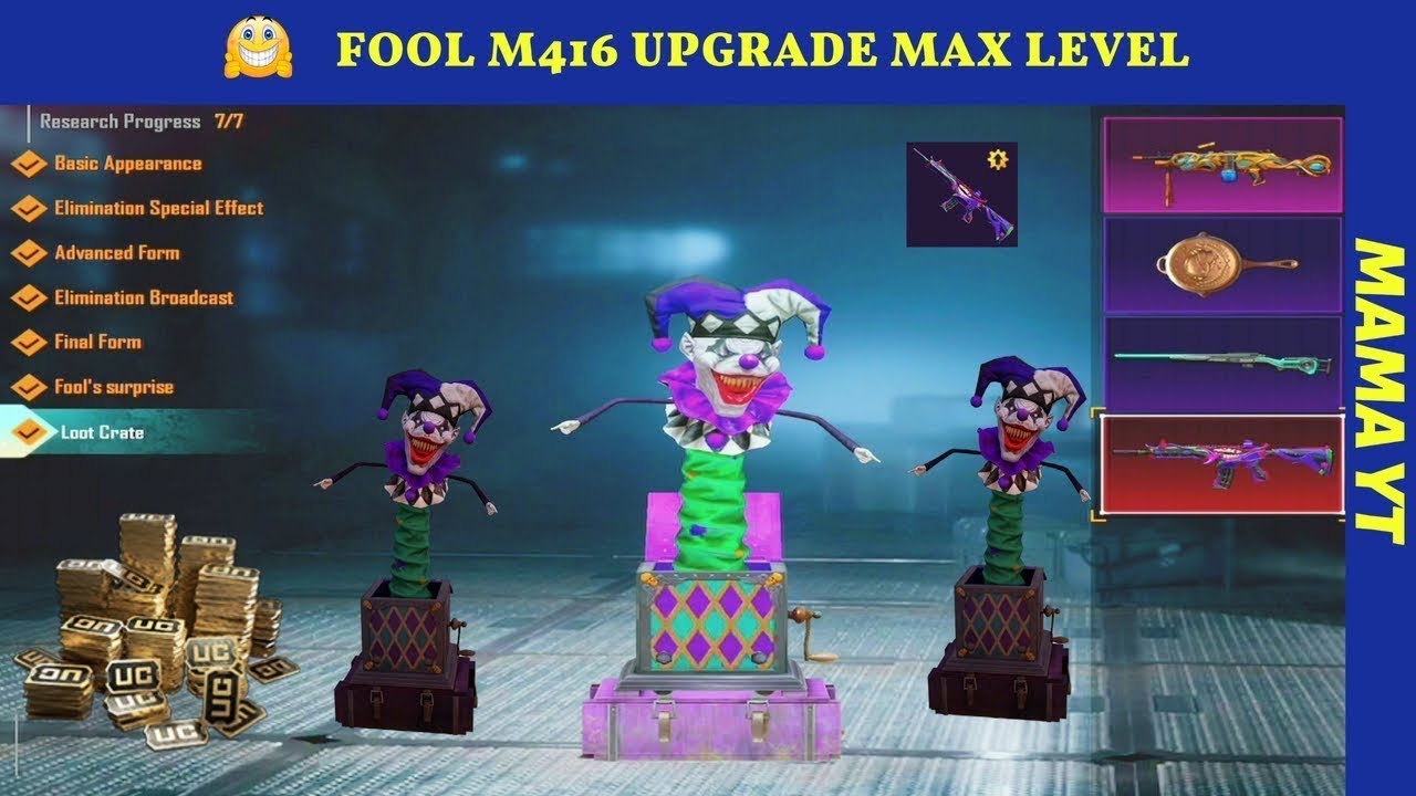 M416 Fool skin upgrade in max level 40k Uc spend - YouTube