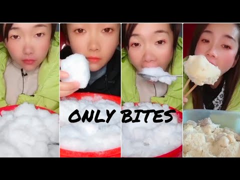 ONLY BITES 💙 ICE EATING ASMR 💙 Snow-white ASMR 💙 - YouTube