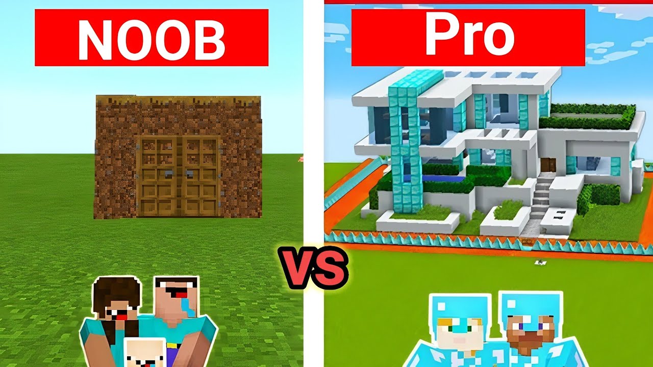 NOOB Vs Pro House building MINECRAFT 😱😱? NOOB TO PRO JOURNEY - YouTube