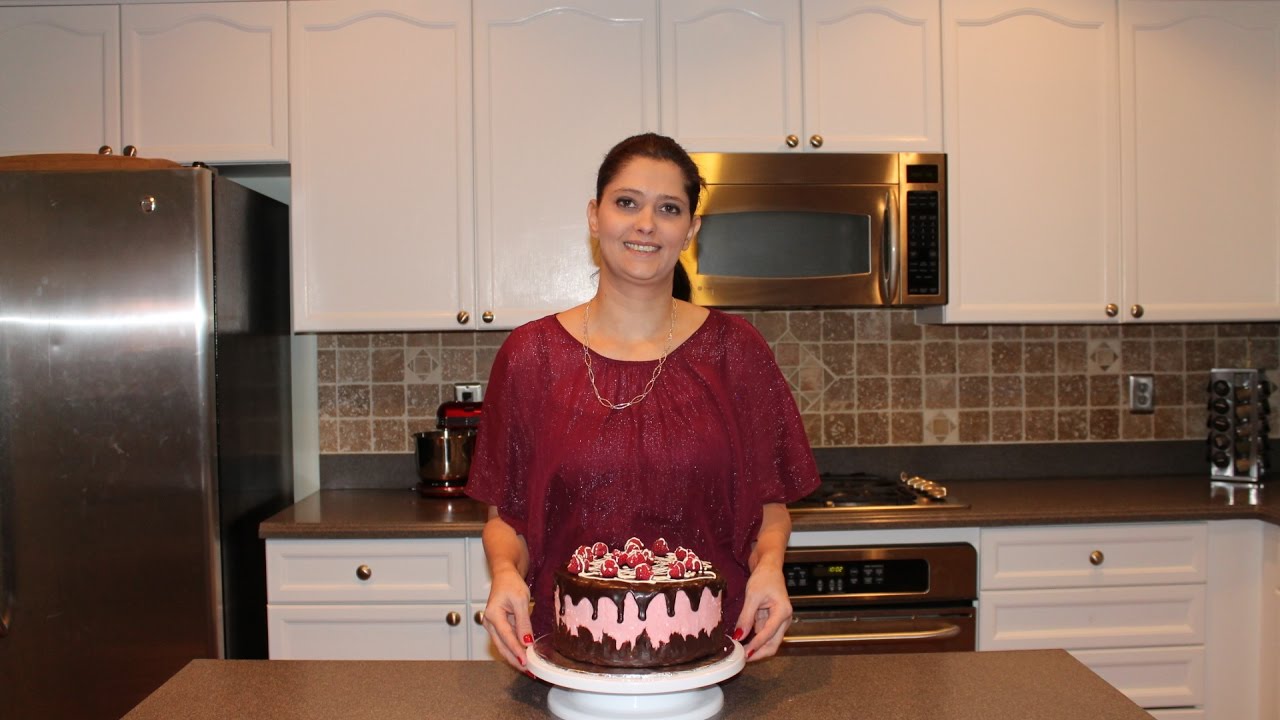 Double Drip Chocolate Raspberry Delight Cake - YouTube