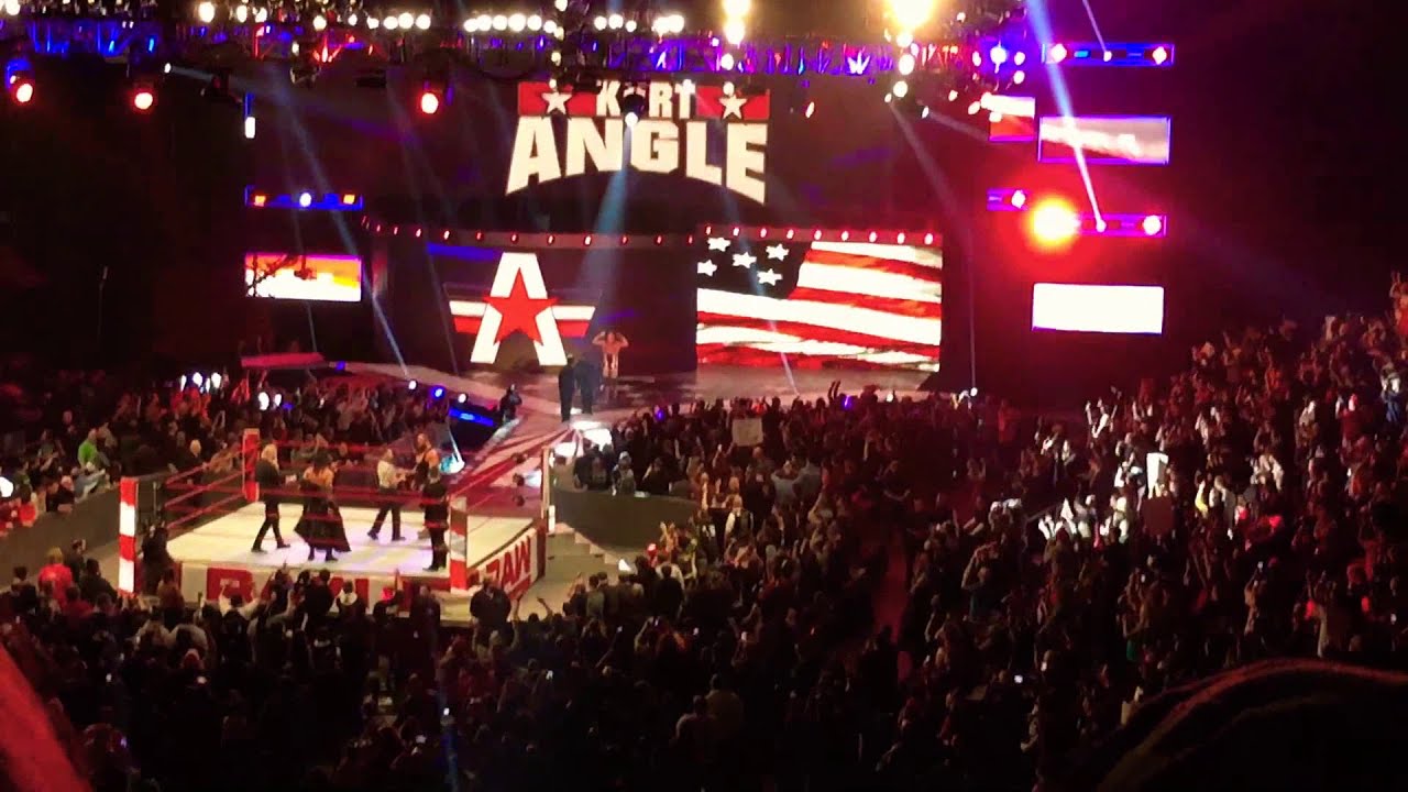 Portland ,OR Kurt angle entrance wwe raw - YouTube