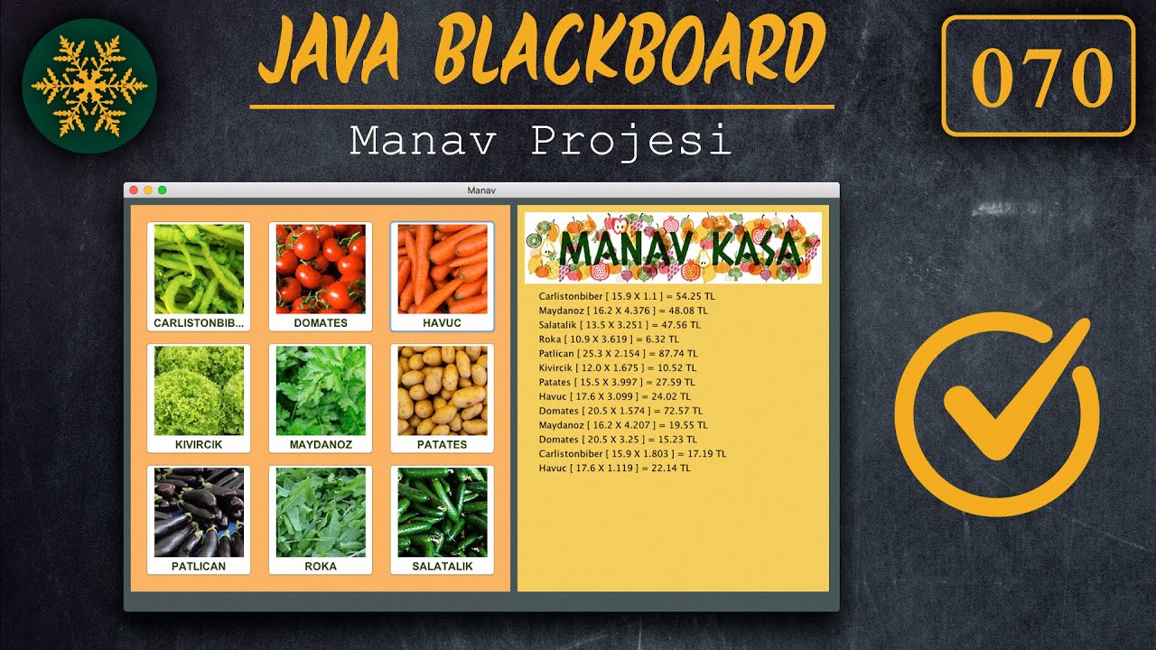 070 JavaBlackboard :Java mini Manav Projesi - YouTube