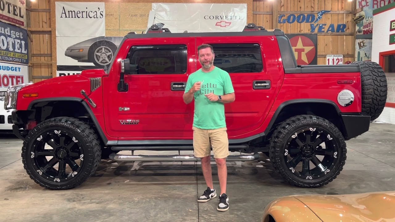 Red Hummer H2 Truck