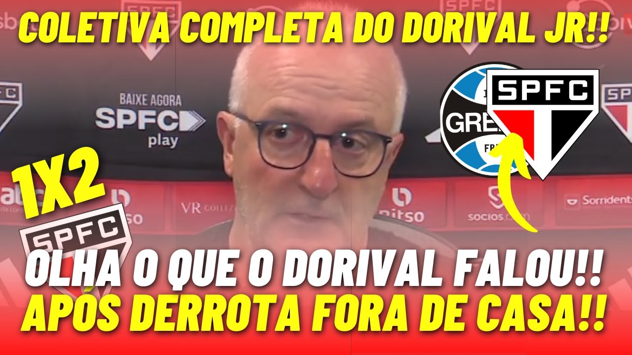 REACT AO QUE O DORIVAL JÚNIOR APÓS DERROTA PARA O GRÊMIO - YouTube