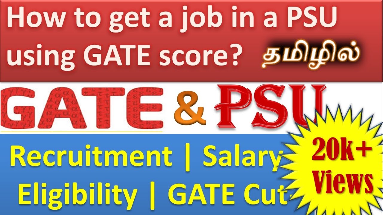 PSU Recruitment through GATE Score (Tamil) | GATE Cut-off | Salary | Dr ...