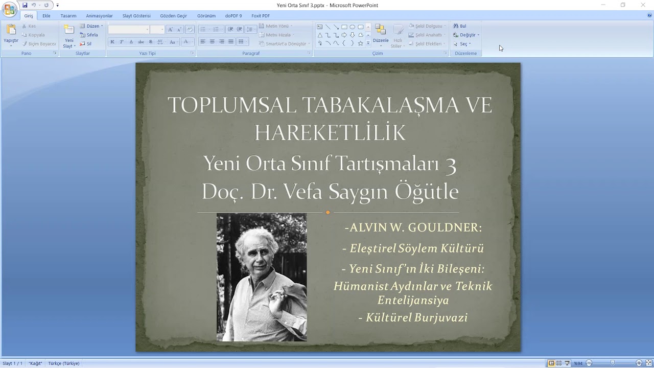 Toplumsal Tabakalaşma ve Hareketlilik--9. HAFTA--Yeni Orta Sınıf 3 ...
