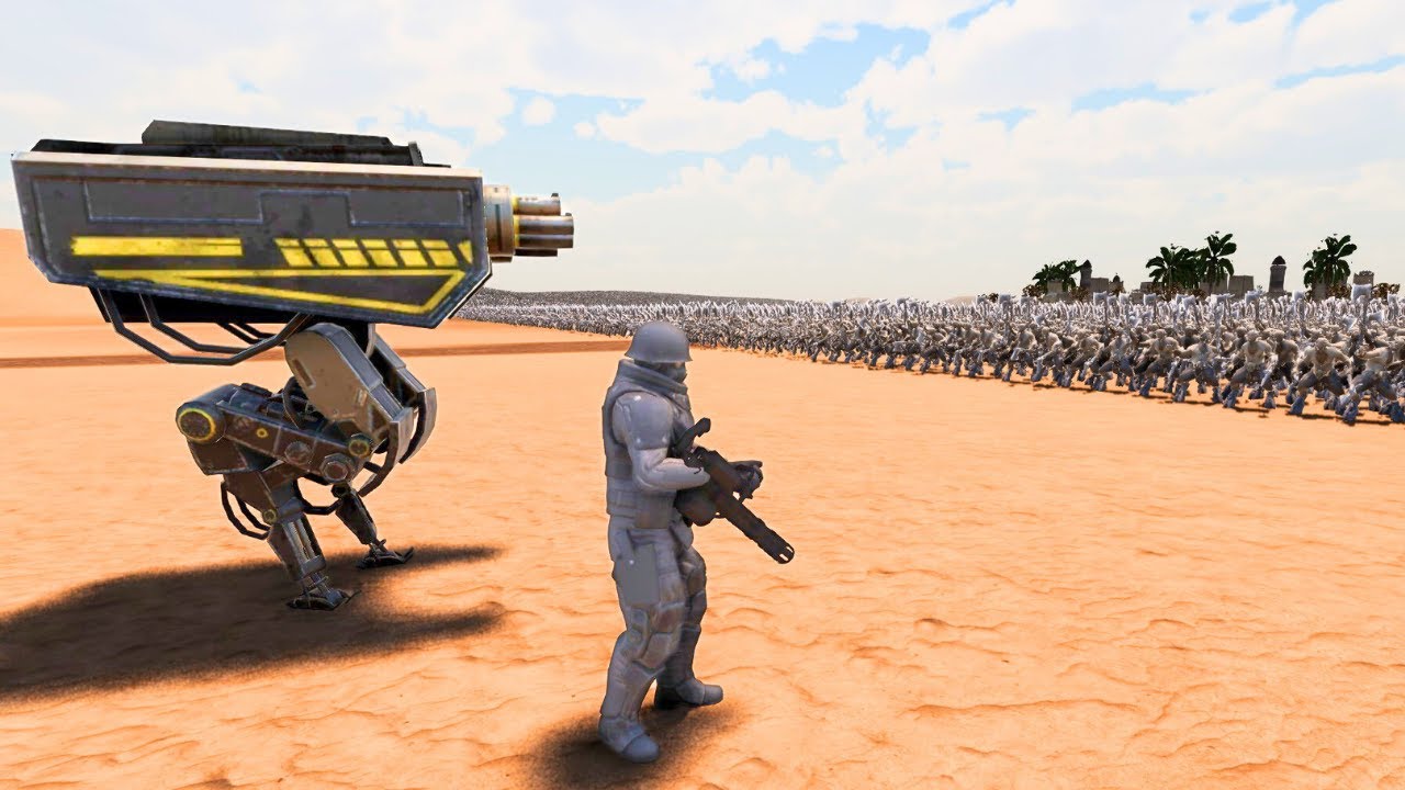 HEAVY ARMED COMMANDO WITH T-45 ROBOT vs 3,000,000 BEAST MEN OF WARHAMMER FANTASY | UEBS 2 - YouTube