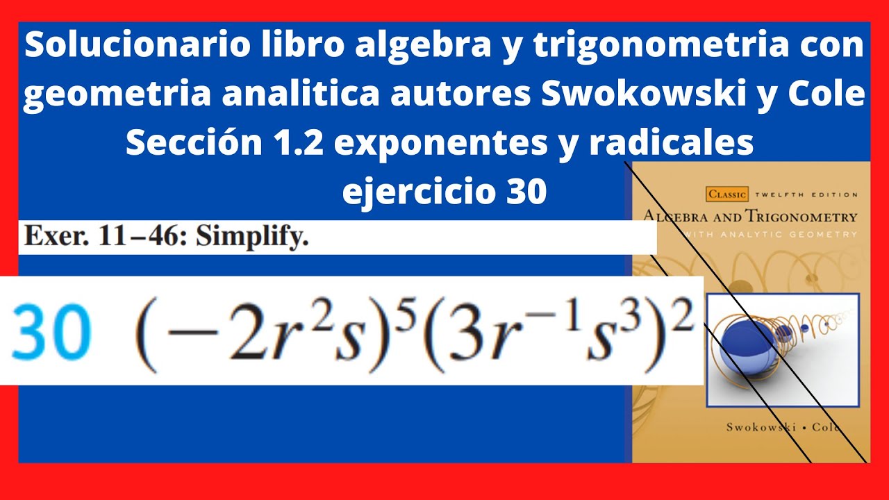 Ejercicio 30 seccion 1.2 resuelto libro algebra y trigonometria con geometria analitica Swokoski ...
