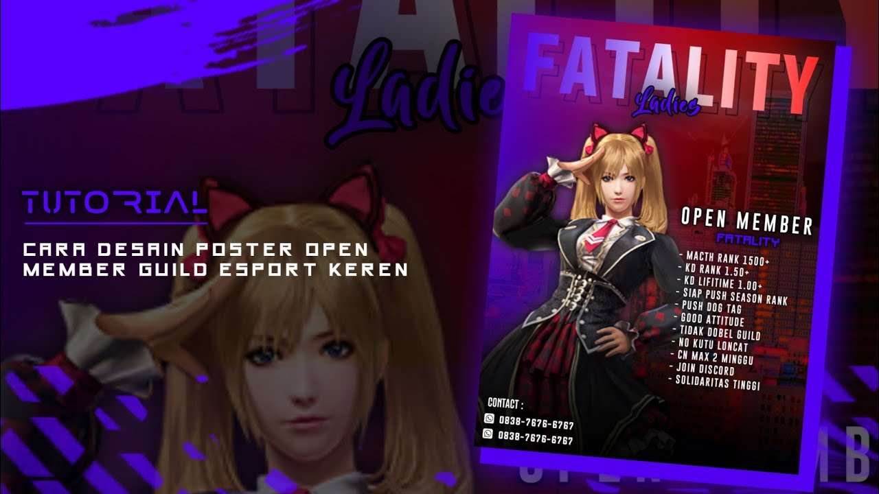 CARA MEMBUAT POSTER OPEN MEMBER KEREN + FREE FILE PLP - YouTube