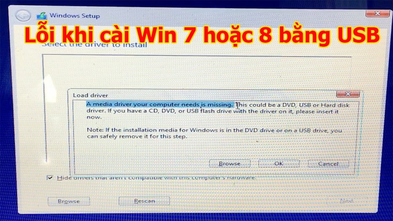 Khắc phục lỗi Load driver khi cài đặt Windows 7 hoặc Windows 8 bằng USB ...