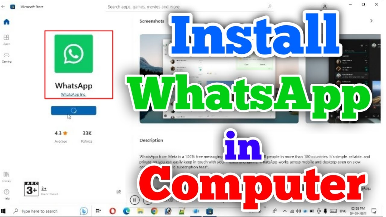 How to download WhatsApp in Windows 10 // Install WhatsApp in pc - YouTube