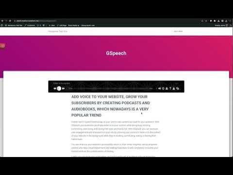 WordPress Text to Speech Plugin by GSpeech - Full Player (AI voices) : Installation Guide - YouTube