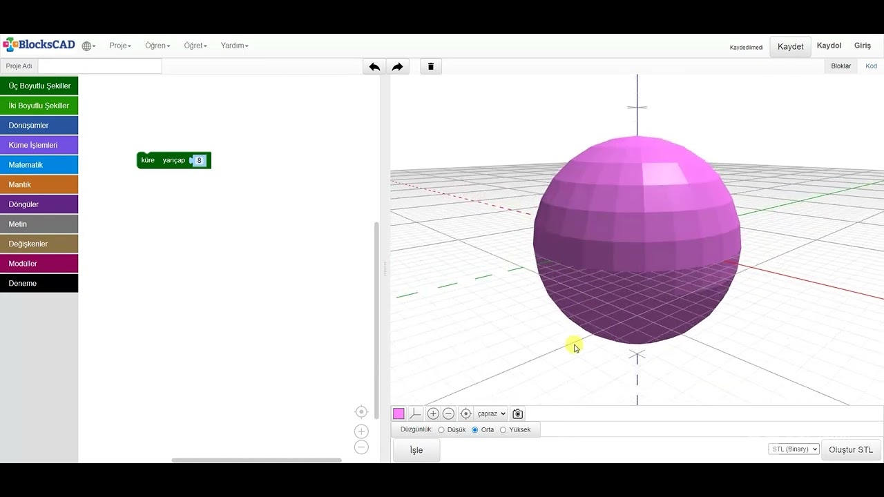 25.BlocksCAD Hızlı Başlangıç - YouTube