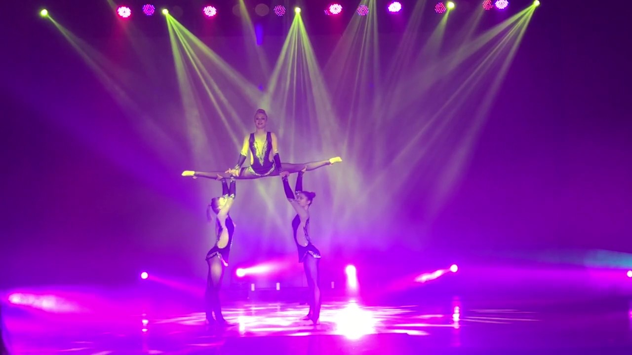 Circus id0391 female acrobatic trio Ukraine - YouTube