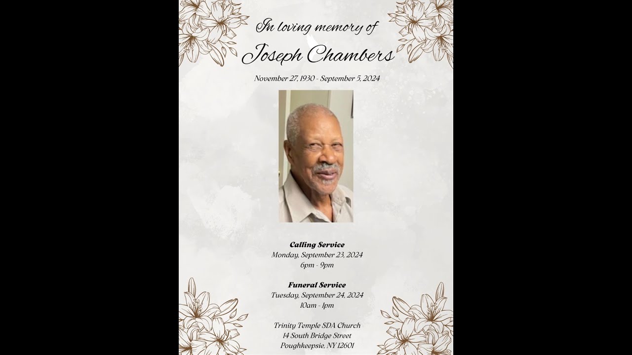 In Loving Memory of Joseph Chambers - YouTube