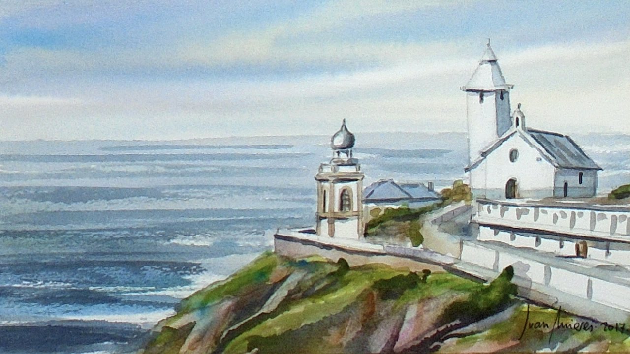 acuarela facil 30 Faro de Luarca Pintando con Juan Mieres - YouTube