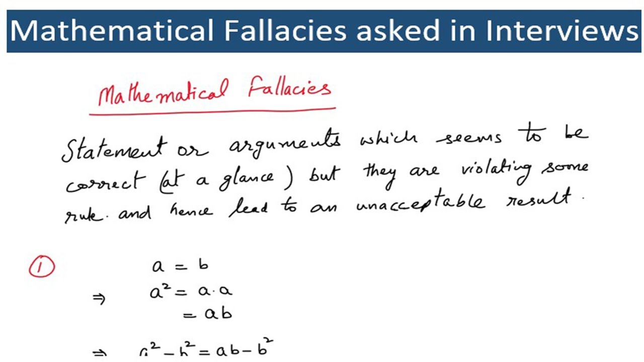 Mathematical Fallacies for Interviews - YouTube
