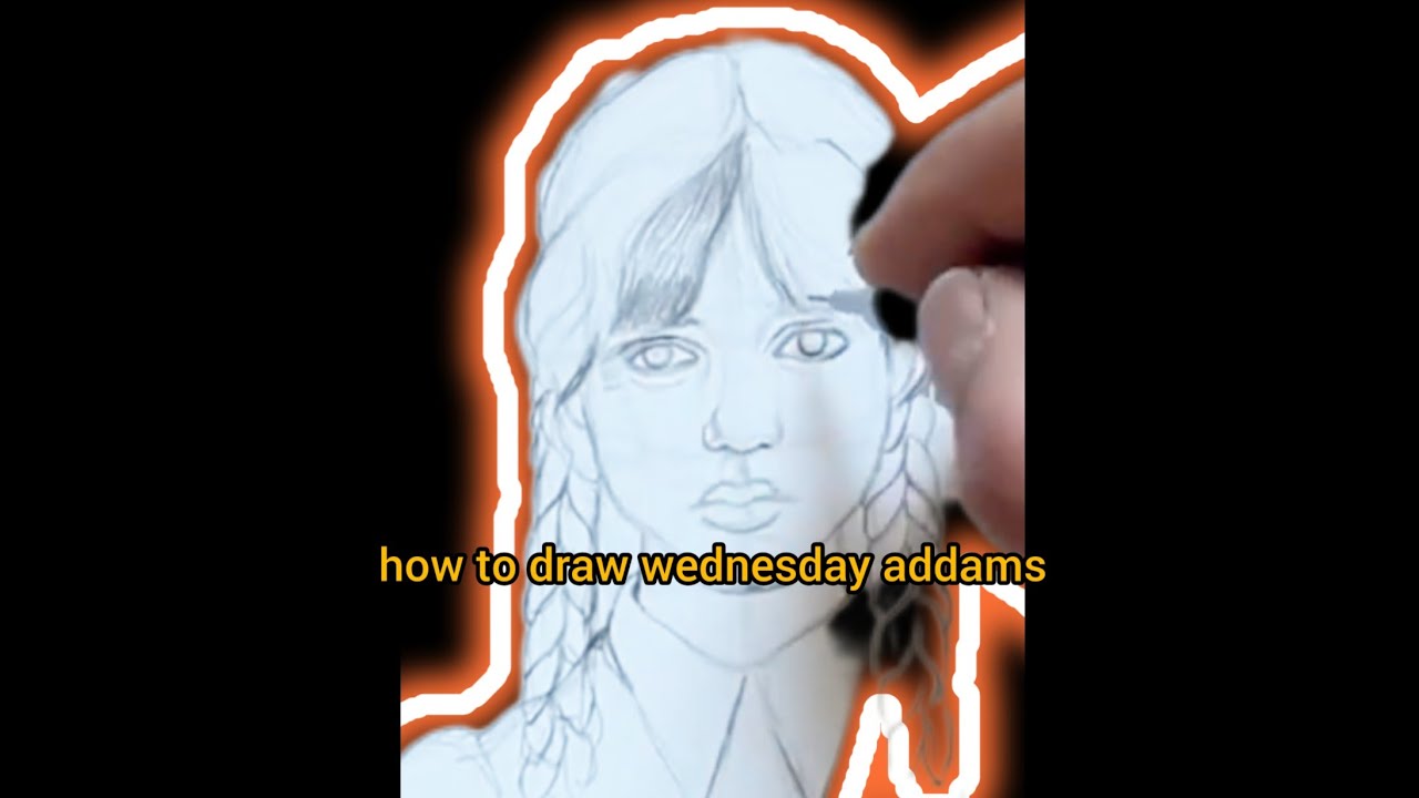 how to draw wednesday addams step by step with a pencil - YouTube