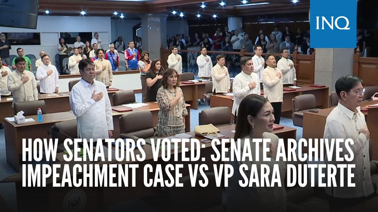 HOW SENATORS VOTED: Senate archives impeachment case vs VP Sara Duterte ...