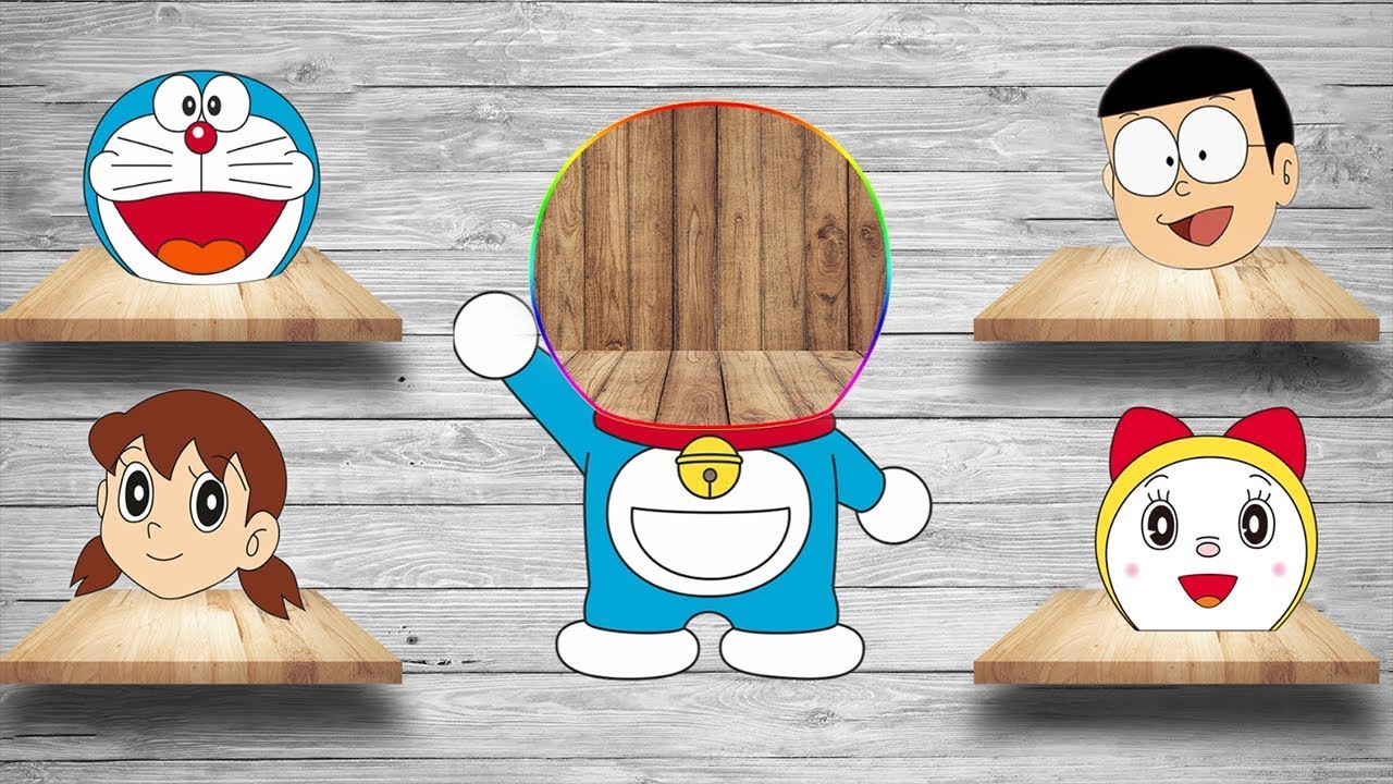 Learn Colors Doraemon with Wrong Head Nobita Shizuka - YouTube