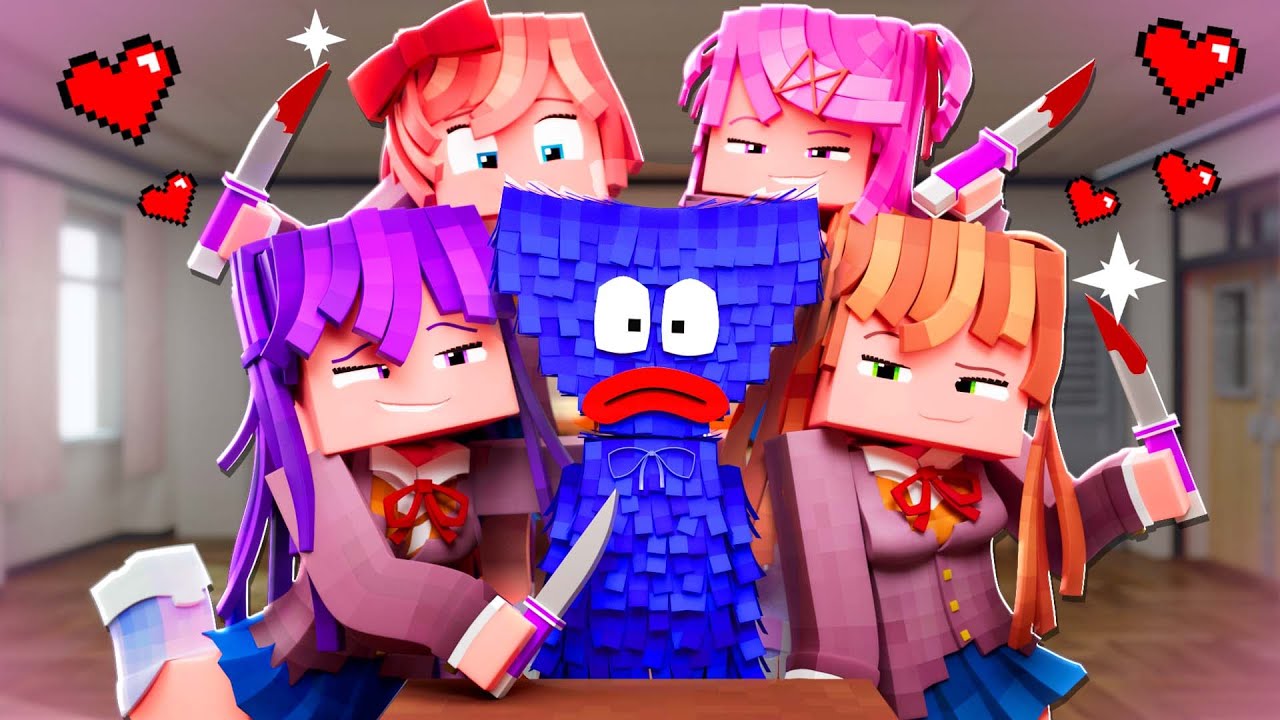 HUGGY vs MONIKA?! - Animation - YouTube