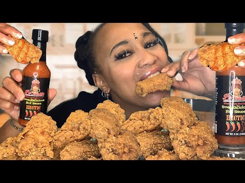 Trying @Bloveslife Smackalicious Hot Sauce • Fried Chicken Mukbang ...