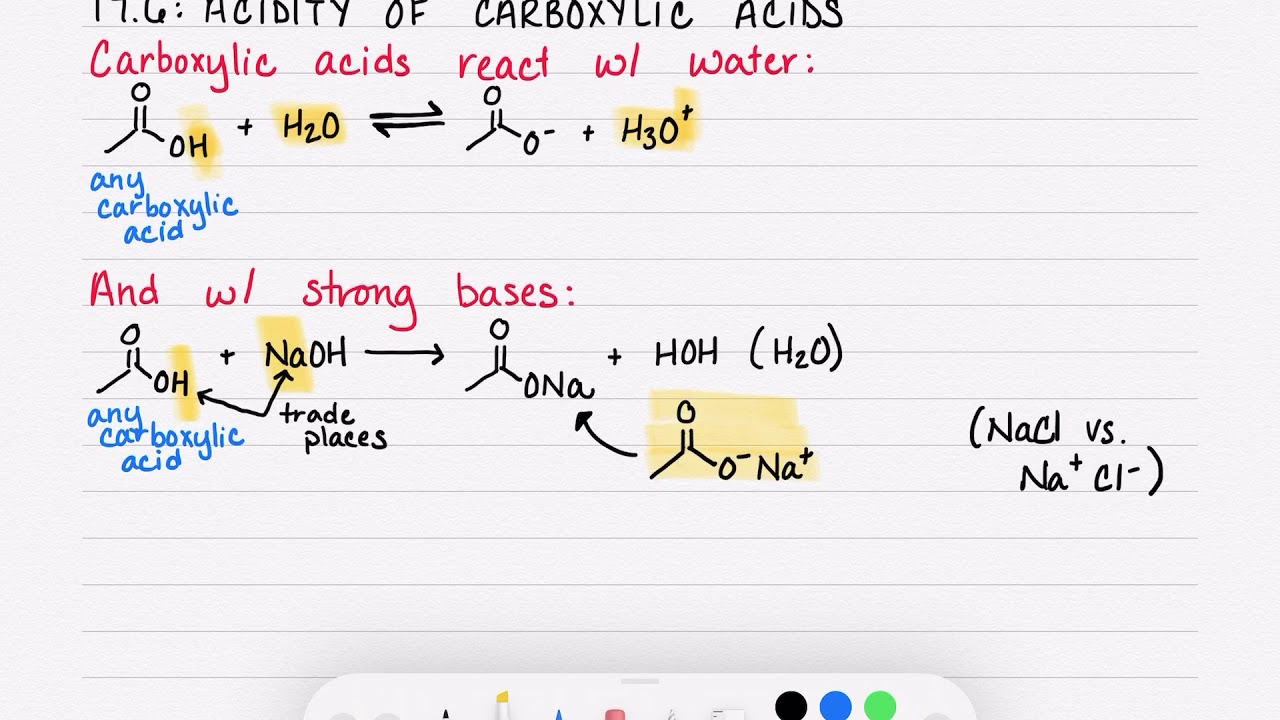 17.6 The Acidity of Carboxylic Acids - YouTube