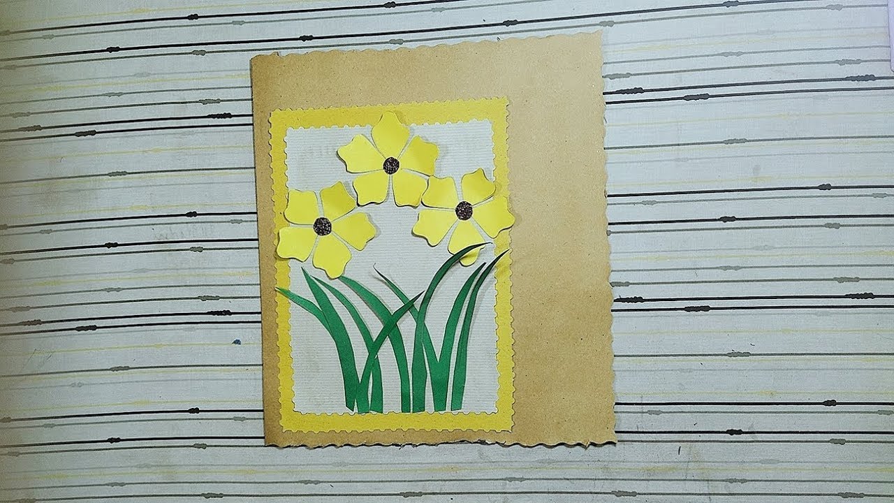 How to make simple beautiful handmade card - YouTube