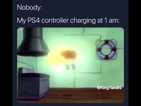 Spongebob ascending meme:My ps4 controller charging at 1 am - YouTube