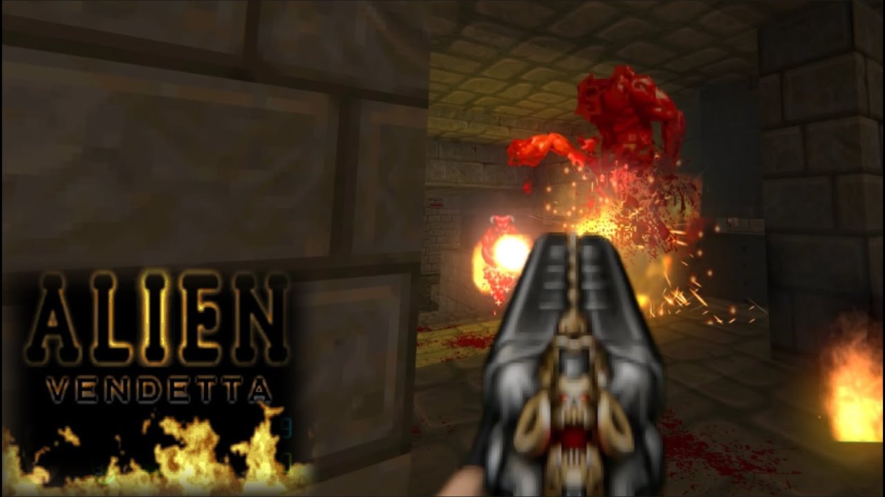 DOOM 2 [Alien Vendetta] Level 17 Nukefall - YouTube