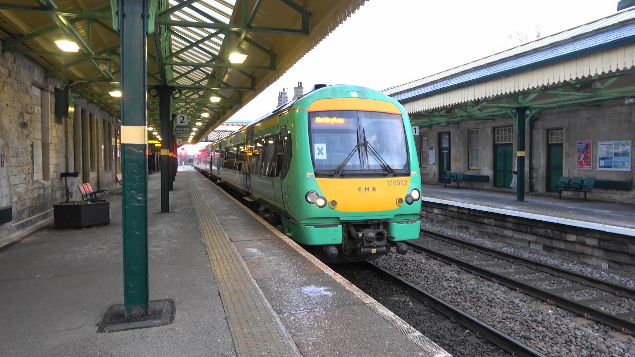 (4K) Ex-Southern/EMR 170922 departs Worksop for 2D19 for Nottingham. 10 ...