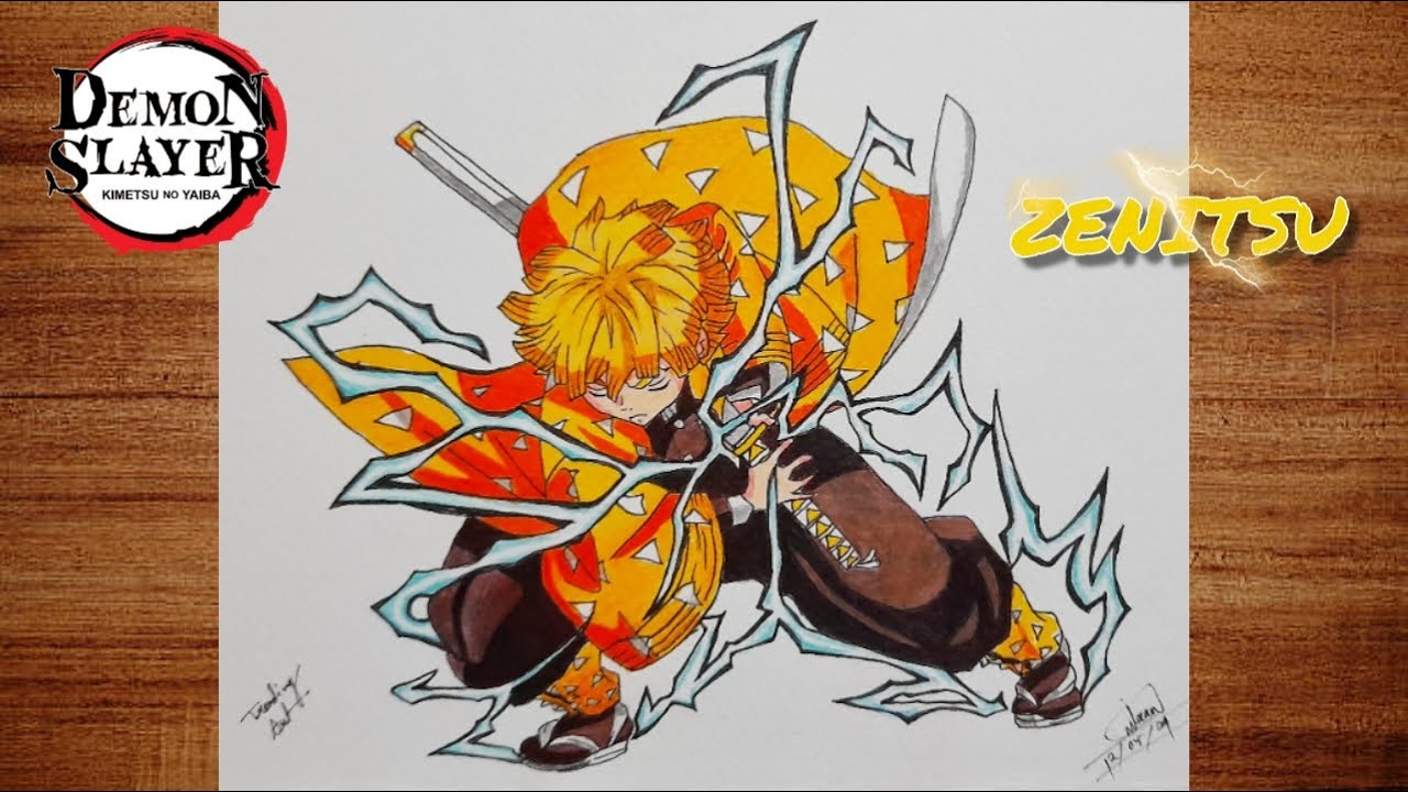How to draw Zenitsu Agatsuma ️ from Demon Slayer ️ | Easy drawing for ...