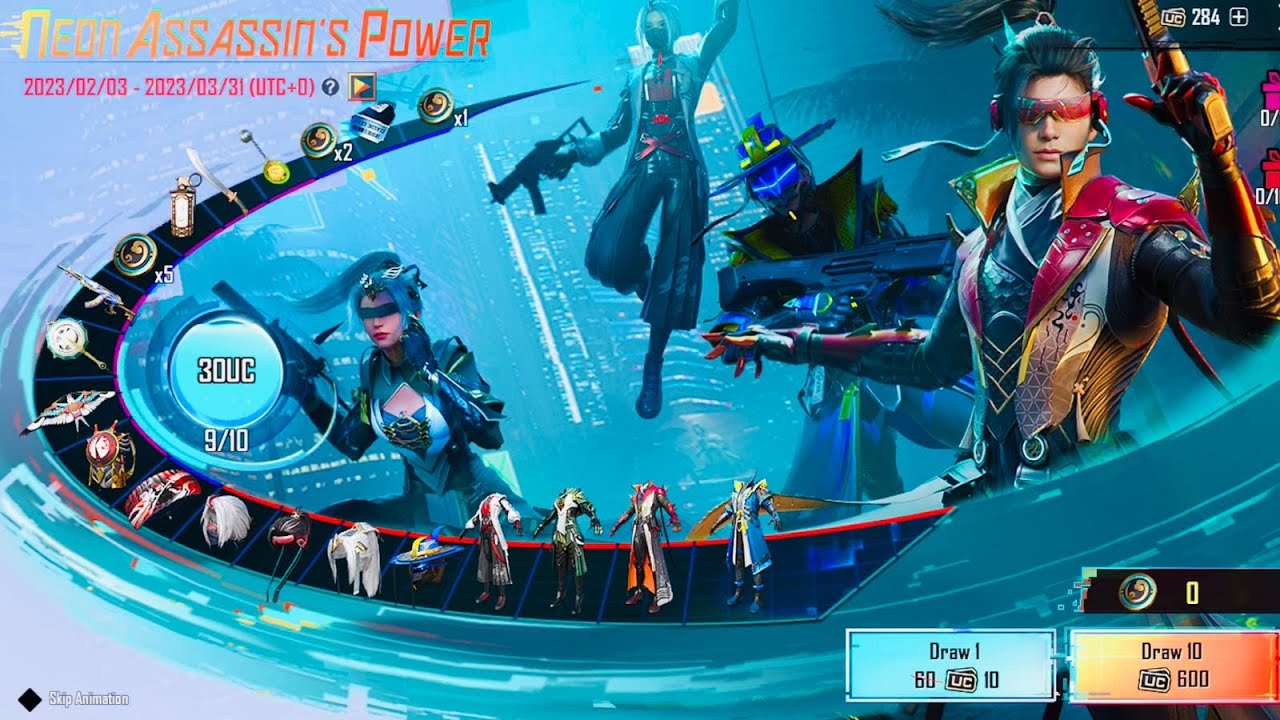 Neon Assasin,s Power spin Theme music In PUBG Mobile - YouTube