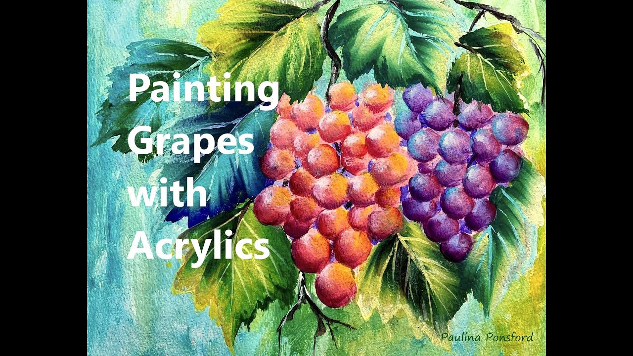 How to paint Grapes with Acrylics - YouTube