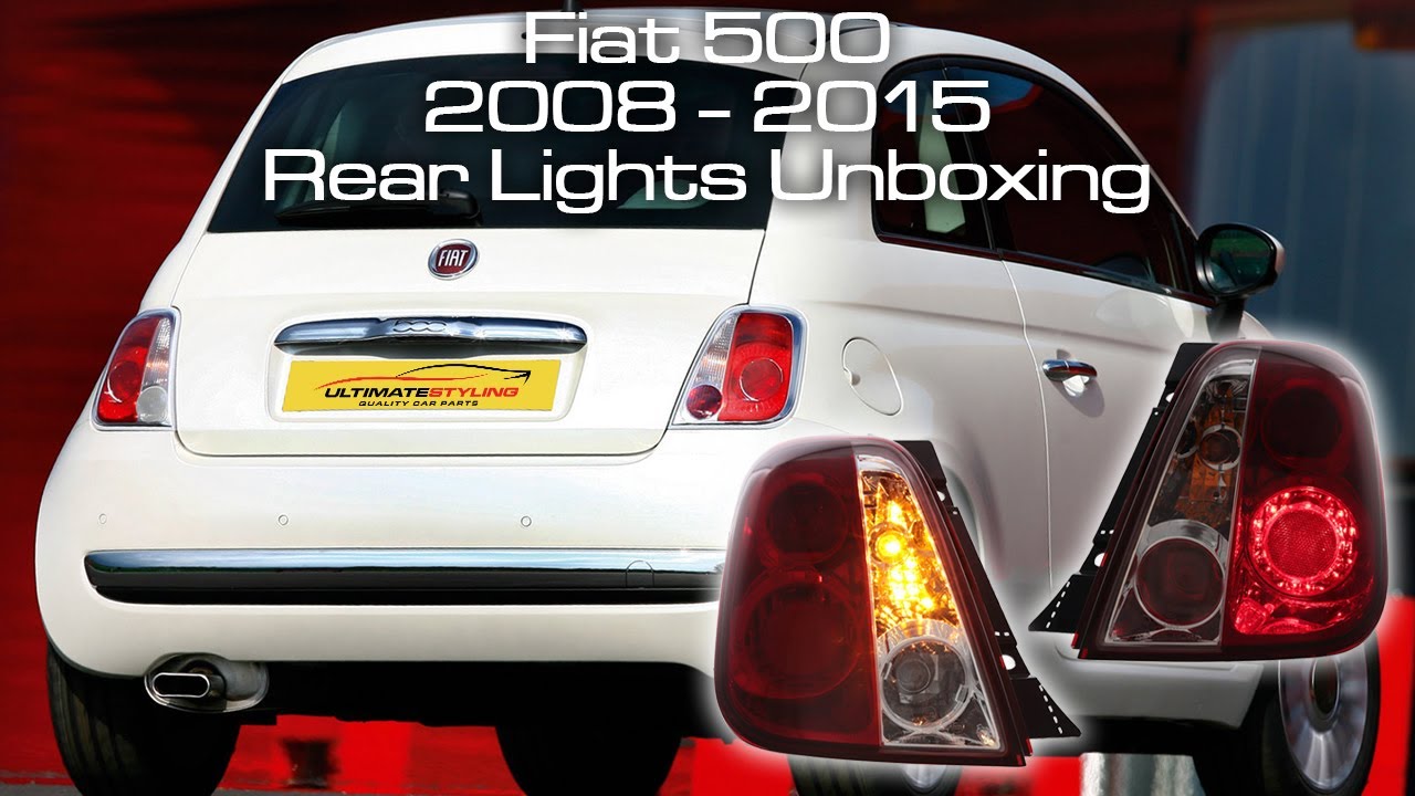 FIAT 500 2008 - 2015 CRYSTAL RED AND CLEAR REAR TAIL LIGHTS UPGRADE ...