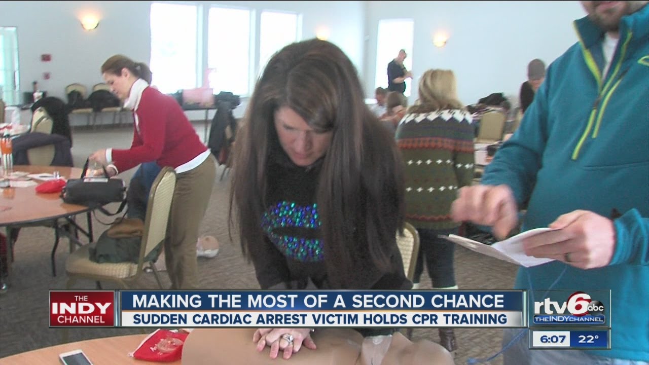 After cardiac arrest, woman promotes CPR - YouTube