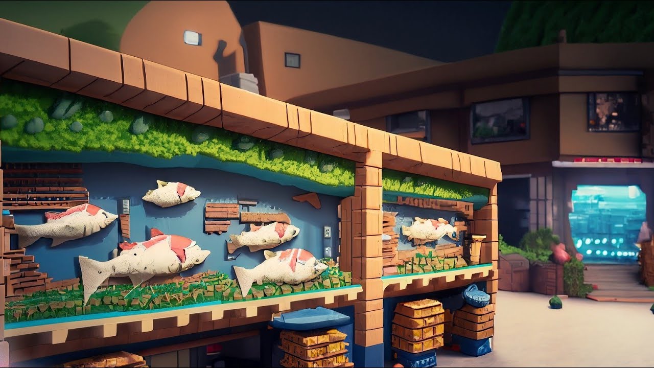 How to build a grilled fish 🦈 shop in Minecraft - YouTube