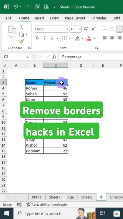 Best trick to remove border in Excel #excelhacks #autoborder #exceltricks #exceltips # ...