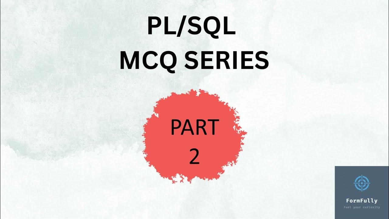Oracle PLSQL Complete MCQ Series | PART 2 - YouTube