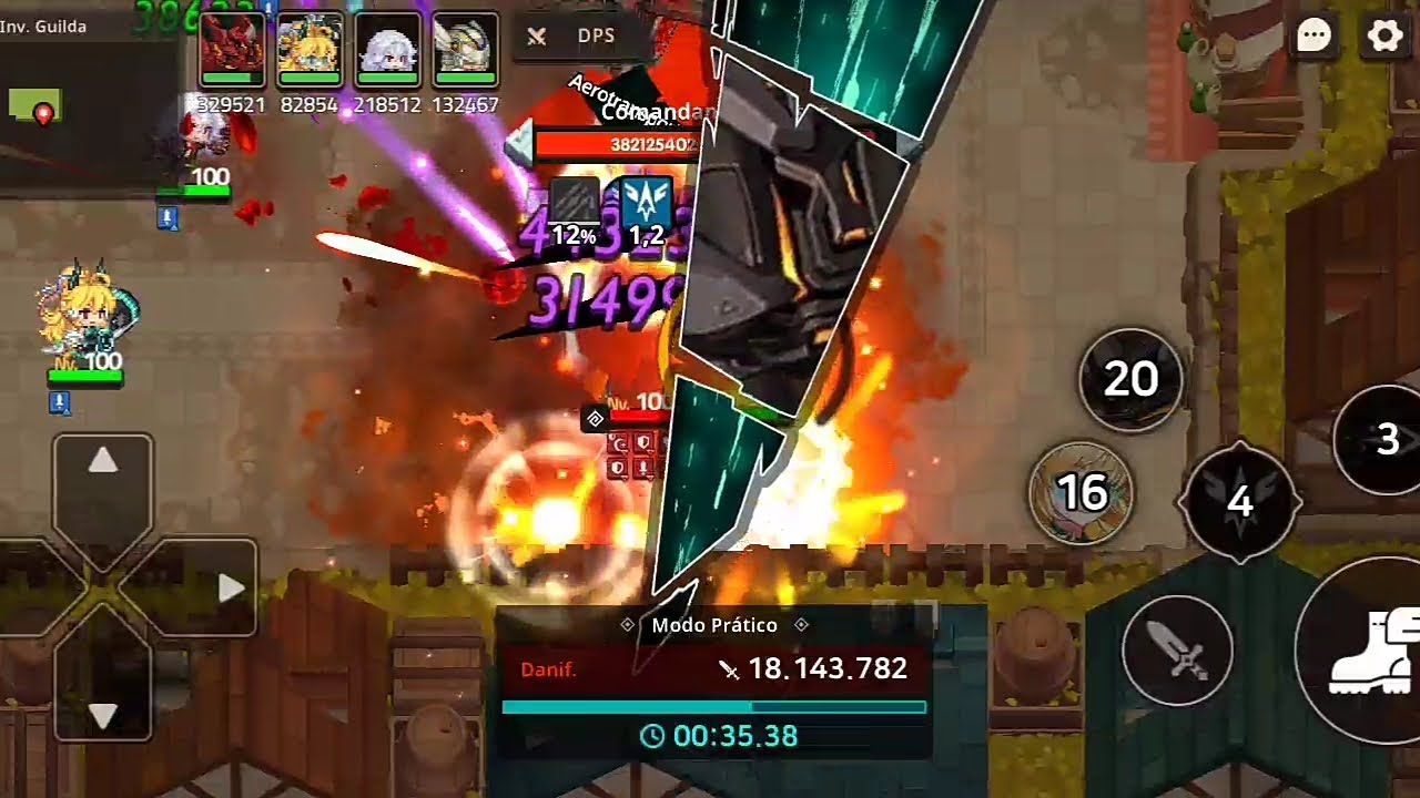 Guardian Tales - Dark Ranged vs Invader Commander Lv100 (Guild Raid ...