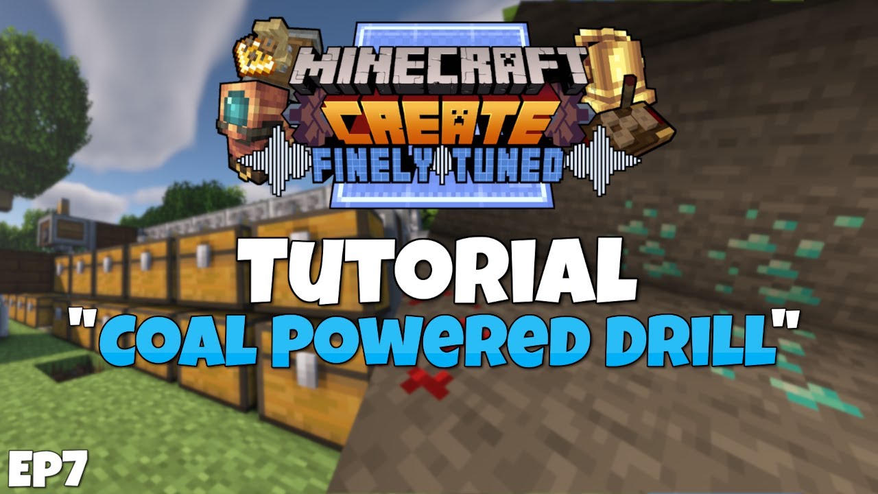 Minecraft Create Mod 0.3.2 Tutorial - Coal Powered Drill Ep 7 - YouTube