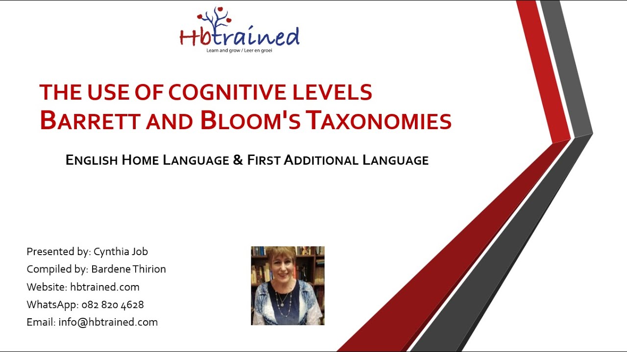 [English] Presentation regarding cognitive levels (Barrett & Bloom ...