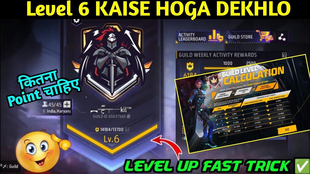Guild Level Calculation FreeFire Guild Level 6 Ke Liye Kitna Activity ...