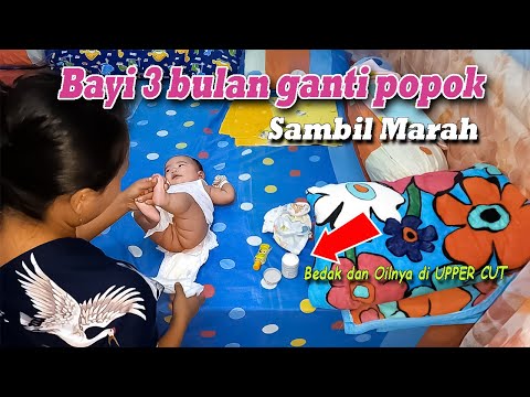 Bayi Lucu umur 3 bulan ganti popok melakukan HAL LANGKA dan AJAIB