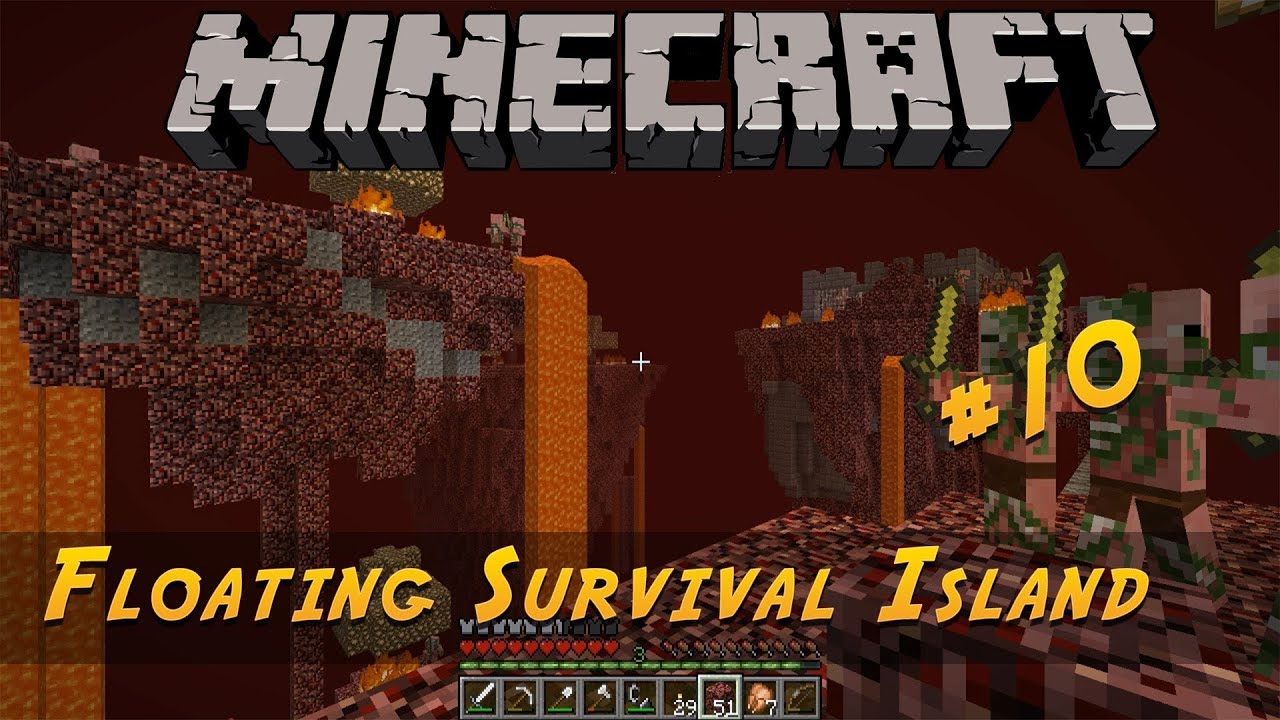 Minecraft: Floating Survival Island Ep #10 - Exploring The Nether ...