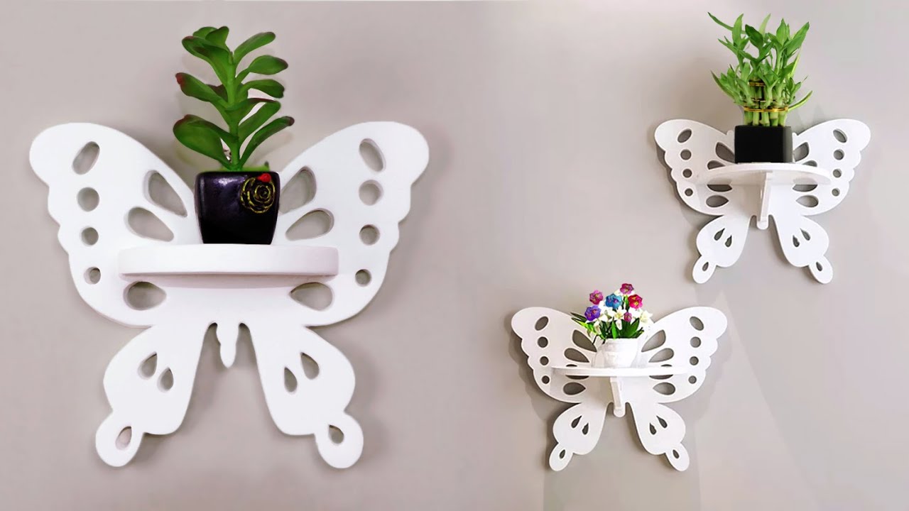 Butterfly Wall Shelves Making – DIY Home Decoration - সিমেন্ট দিয়ে ...