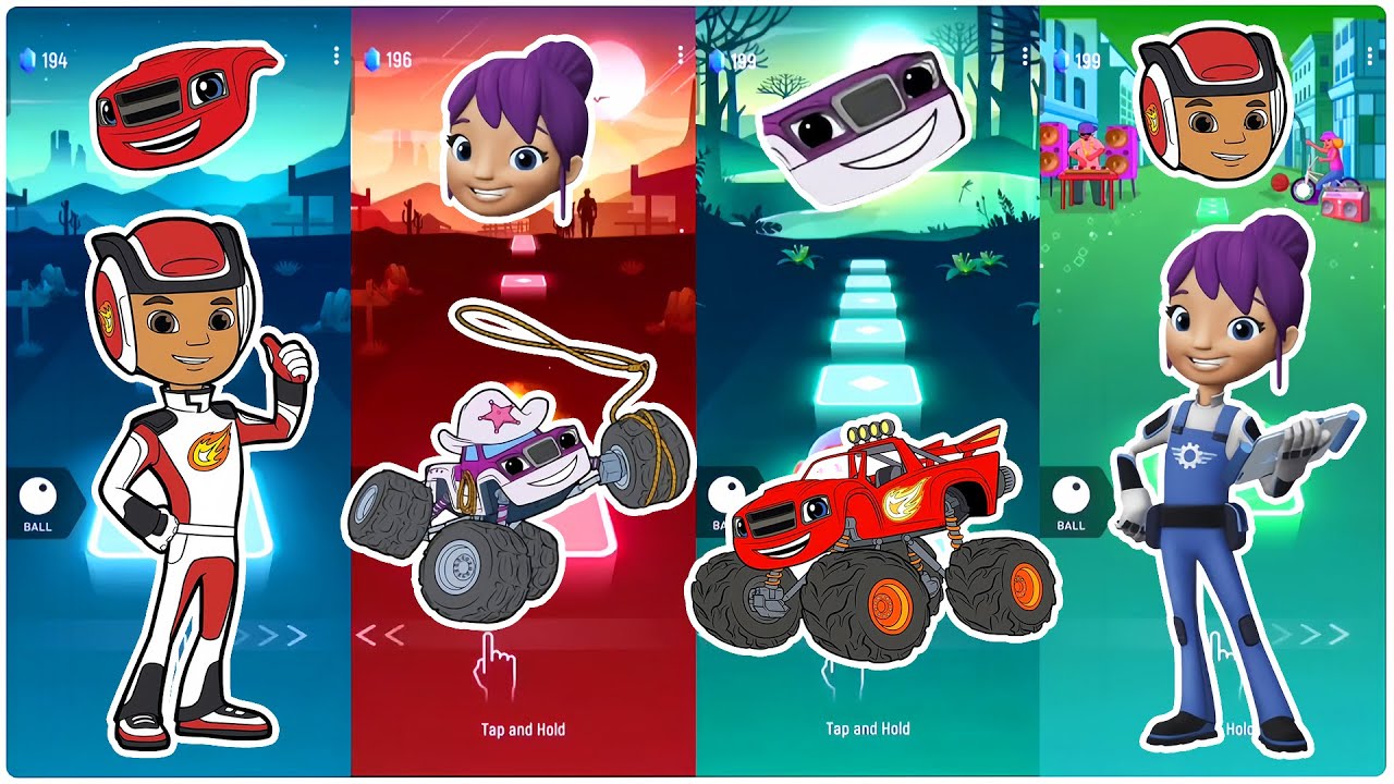 Blaze & Friends Music Tiles Challenge! 🔥 Who Can Win the Rhythm Race ...